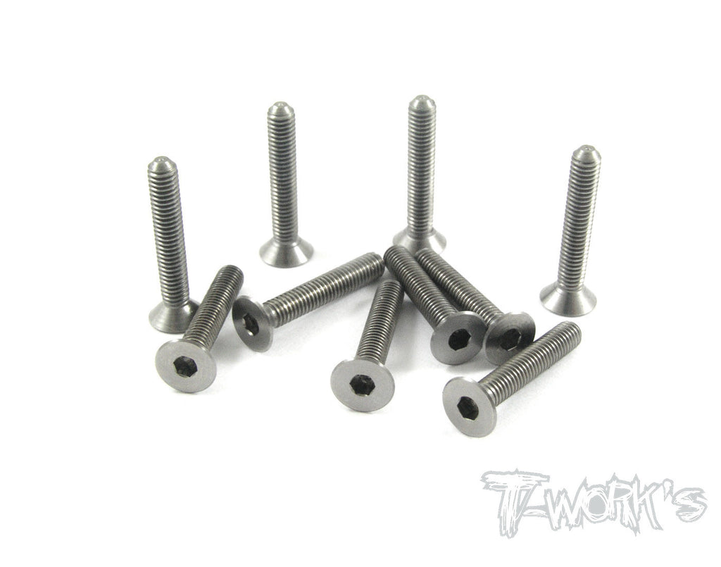TSS-318C 3mm x 18mm 64 Titanium Hex. Countersink Screw 10pcs – tworks-asia
